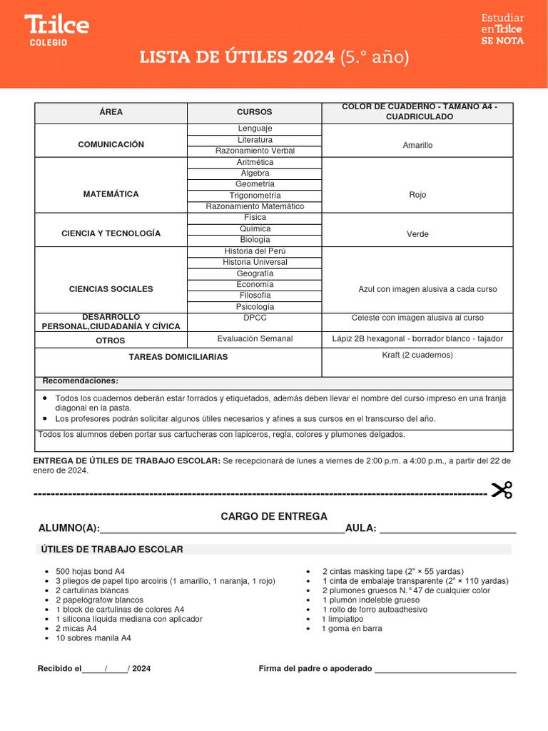 Lista de útiles | PDF | Science