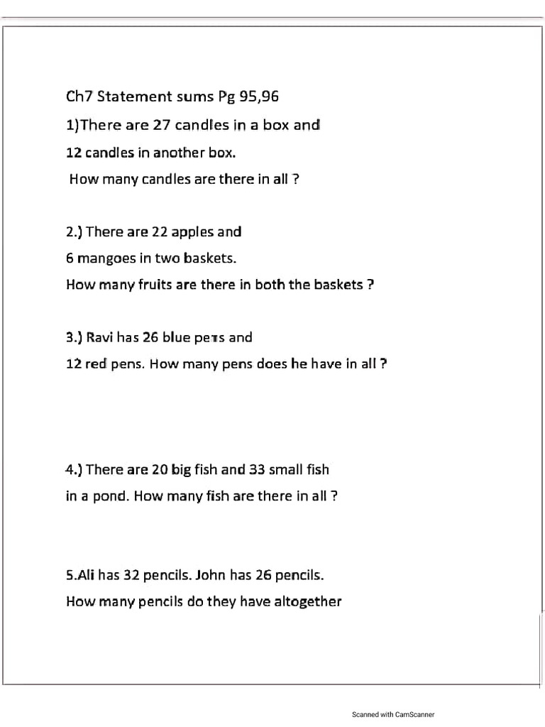 STD 1, Maths Homework | PDF
