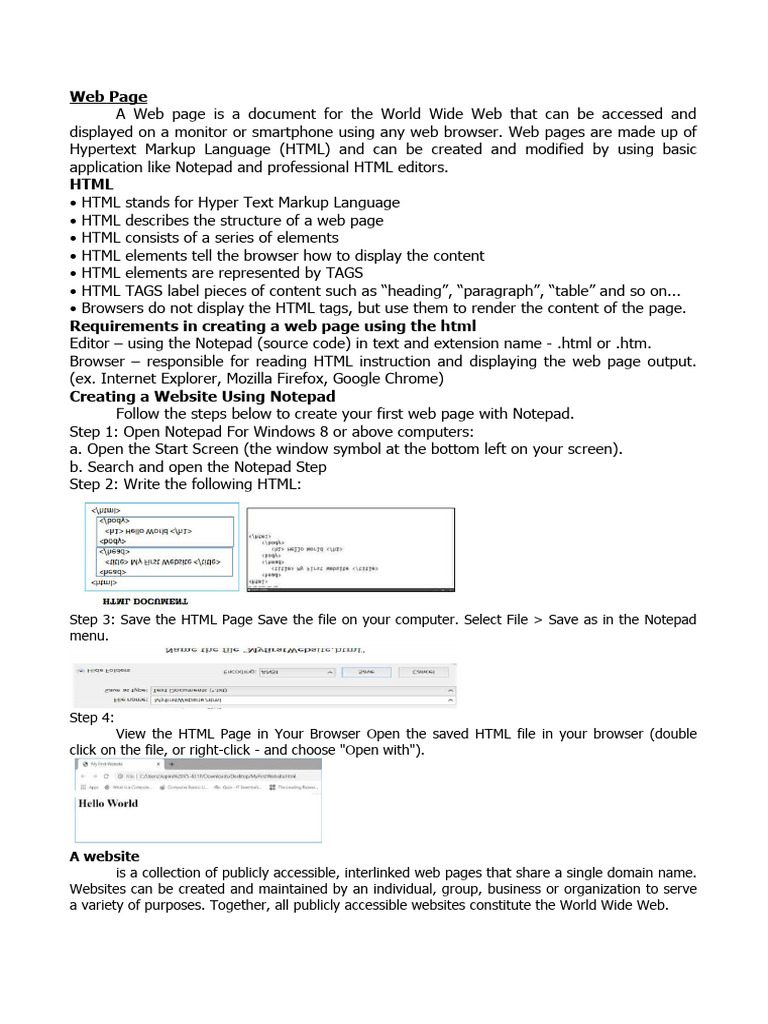 Lessons | PDF | Html | World Wide Web