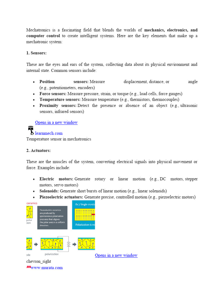 ch 1 Mechatronics | PDF | Amplifier | Programmable Logic Controller