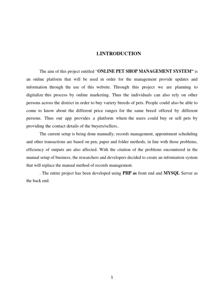 Online Pet Shop Management System | PDF | Software Testing | Relational ...