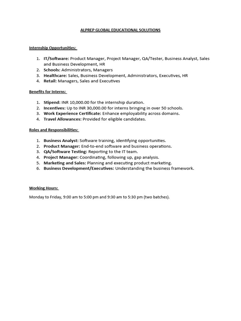 Alprep Global Educational Solutions | PDF | Career & Growth