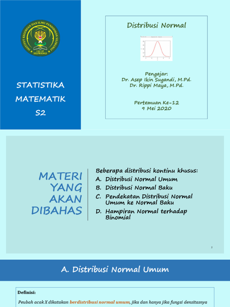 Distribusi Normal dan Aplikasinya | PDF