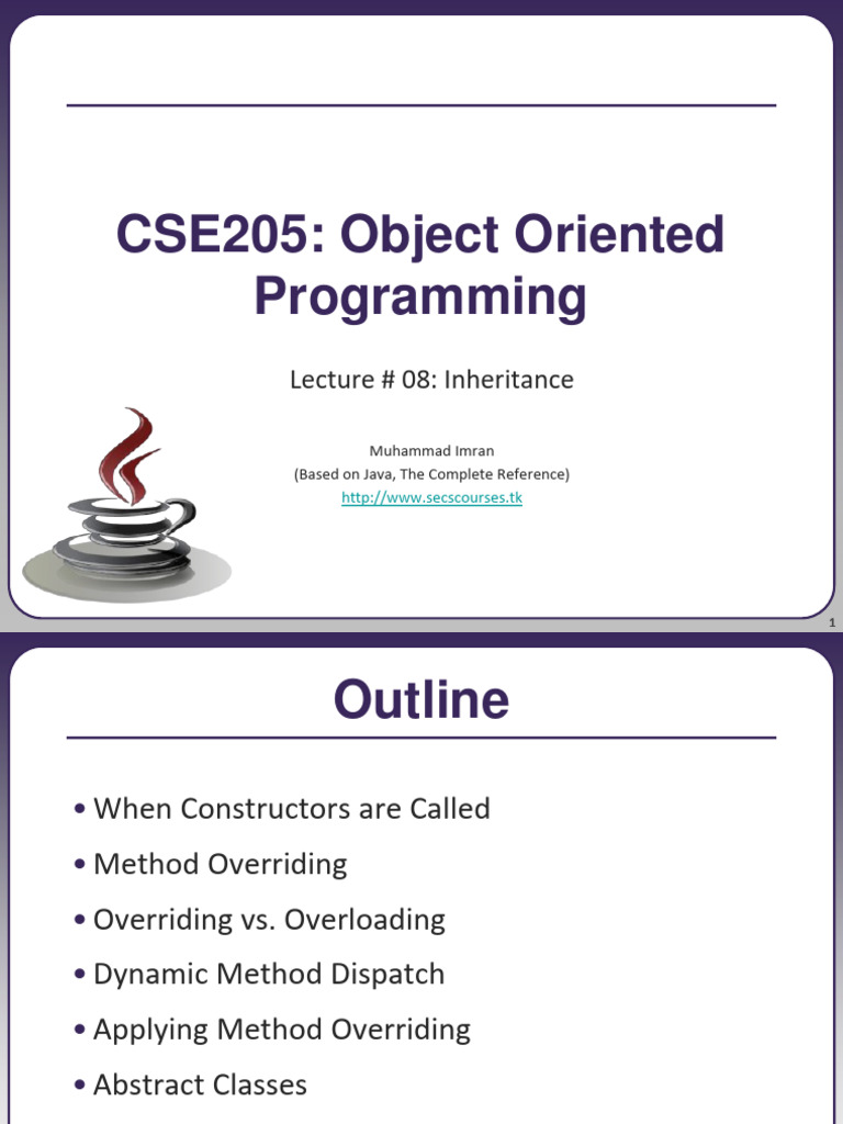Lecture 08 Inheritance 2 Pdf Method Computer Programming Inheritance Object Oriented