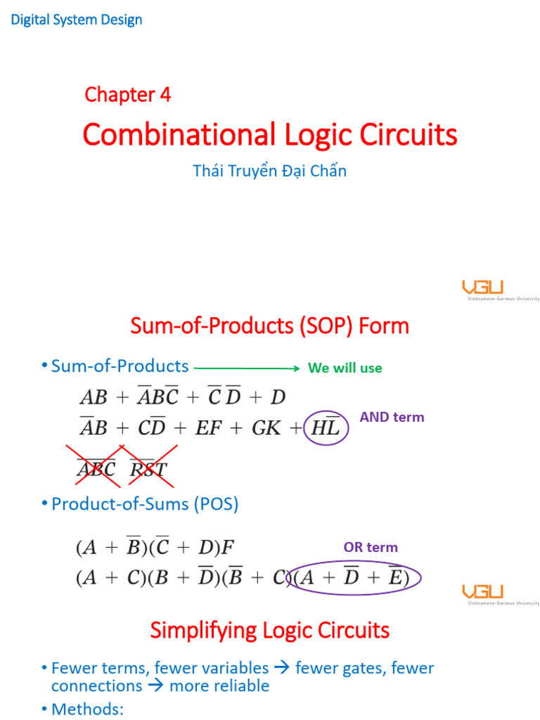 ch4 Combinational Logic Circuits | Download Free PDF | Digital Electronics | Logic Gate