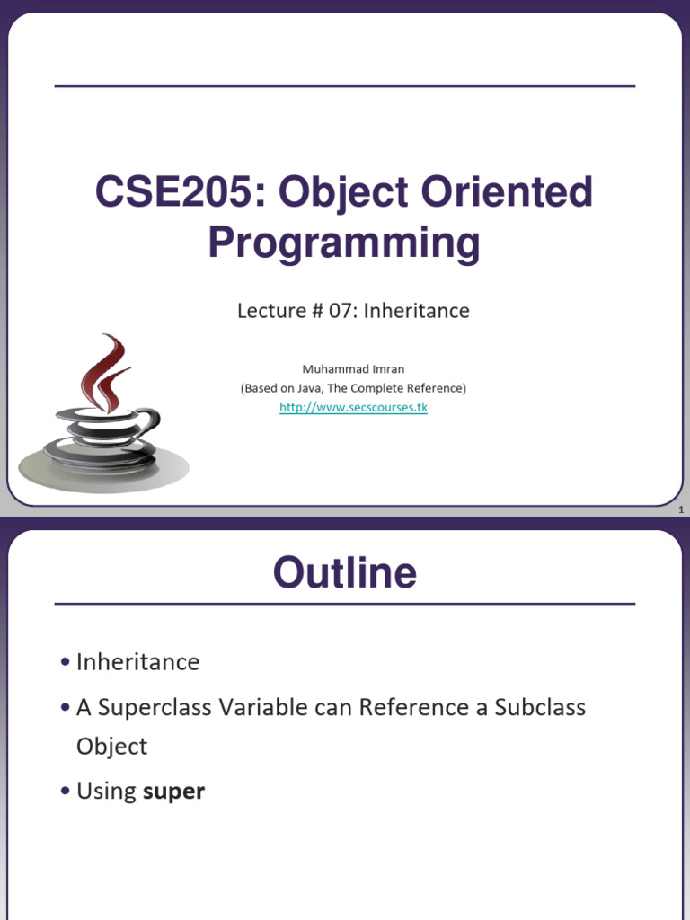Lecture 07 Inheritance 1 Pdf Inheritance Object Oriented 5867
