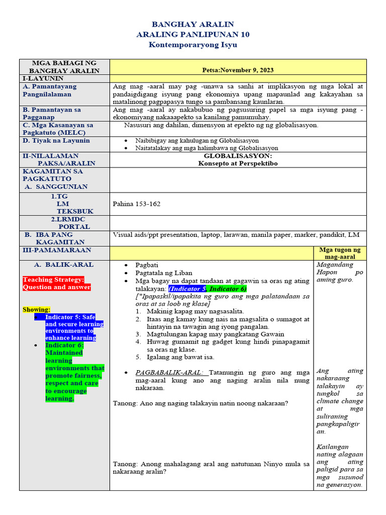 Lesson Plan CO1 | PDF