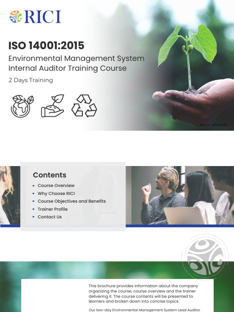 RICI - ISO 14001 Internal Audit - Rev 03 | PDF | Audit | Business