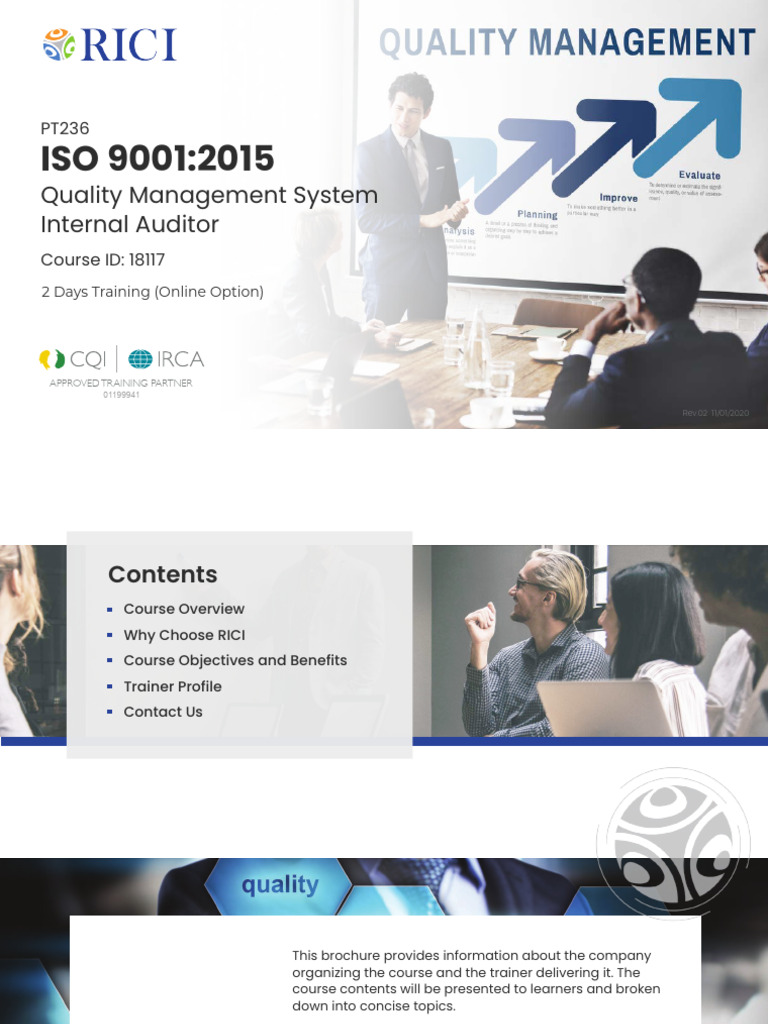 RICI_ISO 9001 Internal Auditor_Rev.02 | PDF | Audit | Quality Management