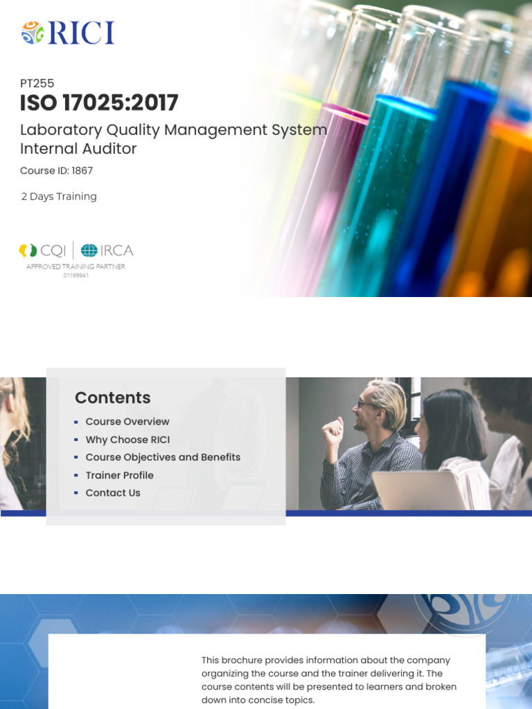 RICI_ISO 17025 LQMS Internal Auditor | PDF | Audit | Internal Audit