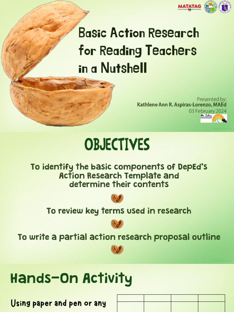 Basic Action Research for Reading Teachers in a Nutshell | PDF | Sampling (Statistics ...