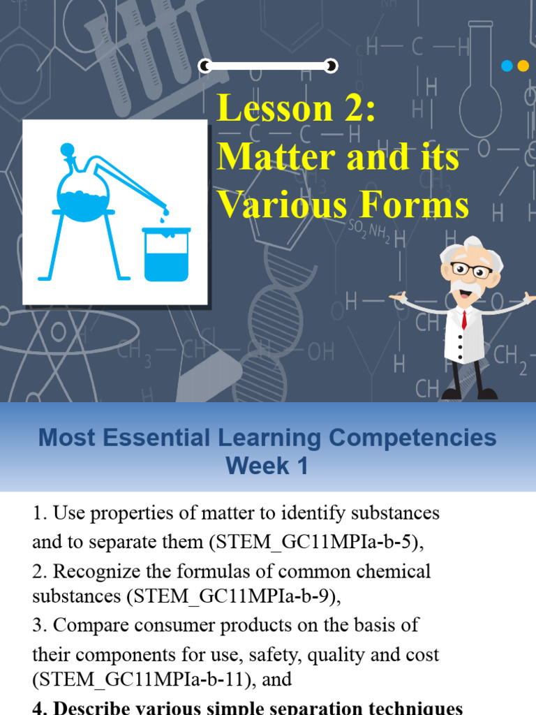 Matter and Its Various Forms | PDF | Filtration | Chemical Substances