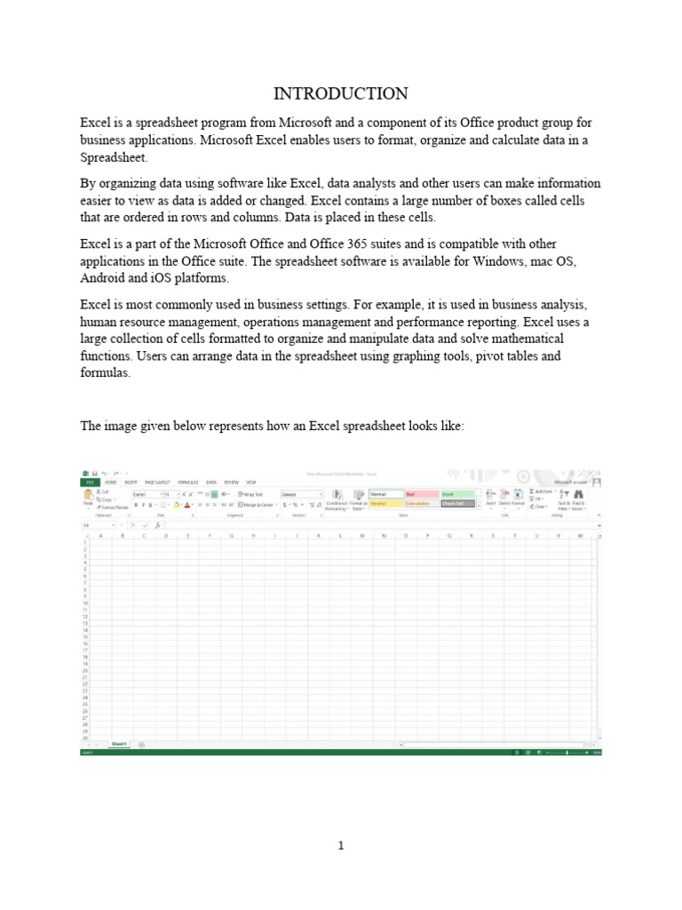 MS Excel | PDF | Microsoft Excel | Spreadsheet MS Excel | PDF | Microsoft Excel | Spreadsheet