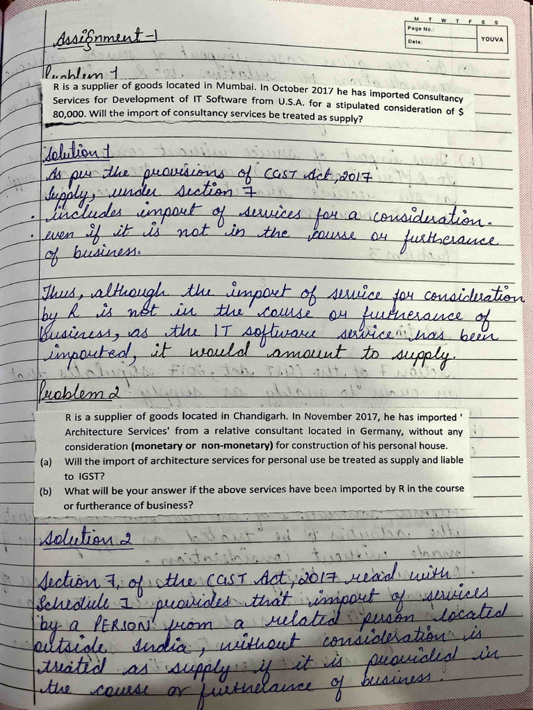 Gst Assignment 1 | PDF