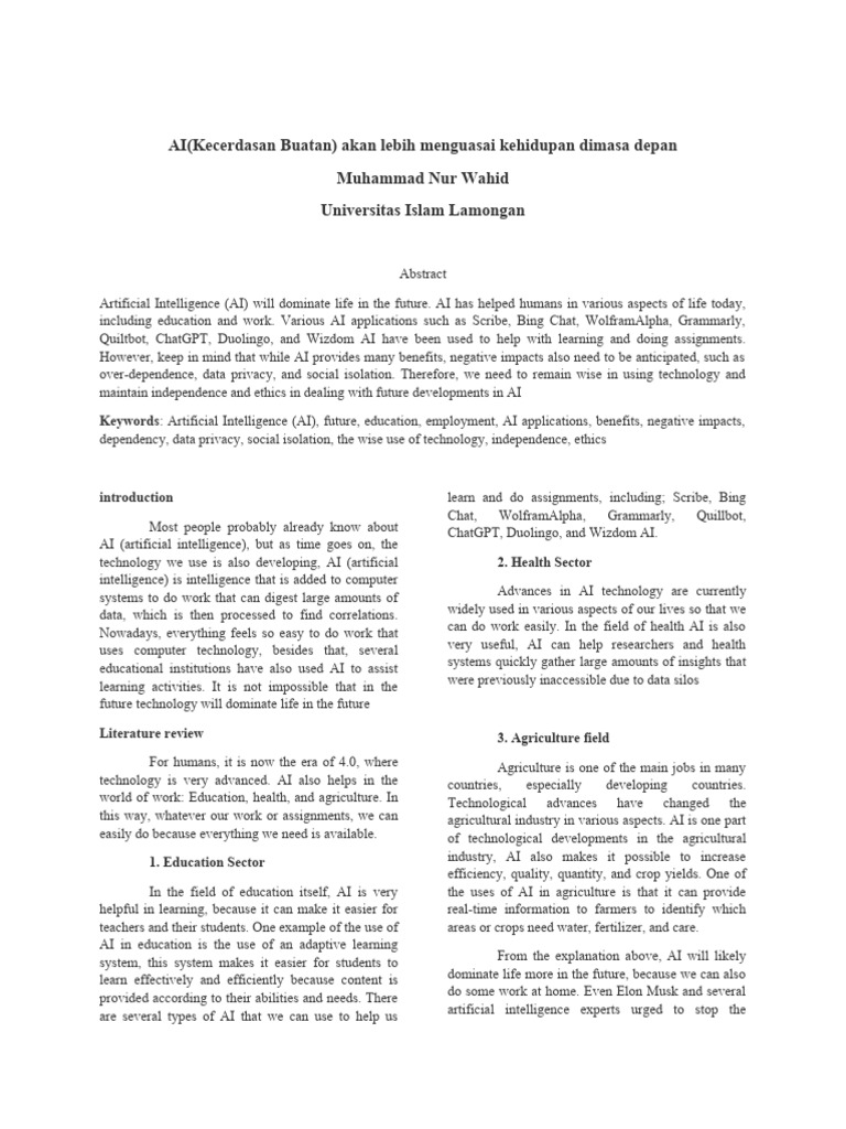 Cara Membuat Jurnal Dengan Susunan Yang Benar | PDF | Artificial ...