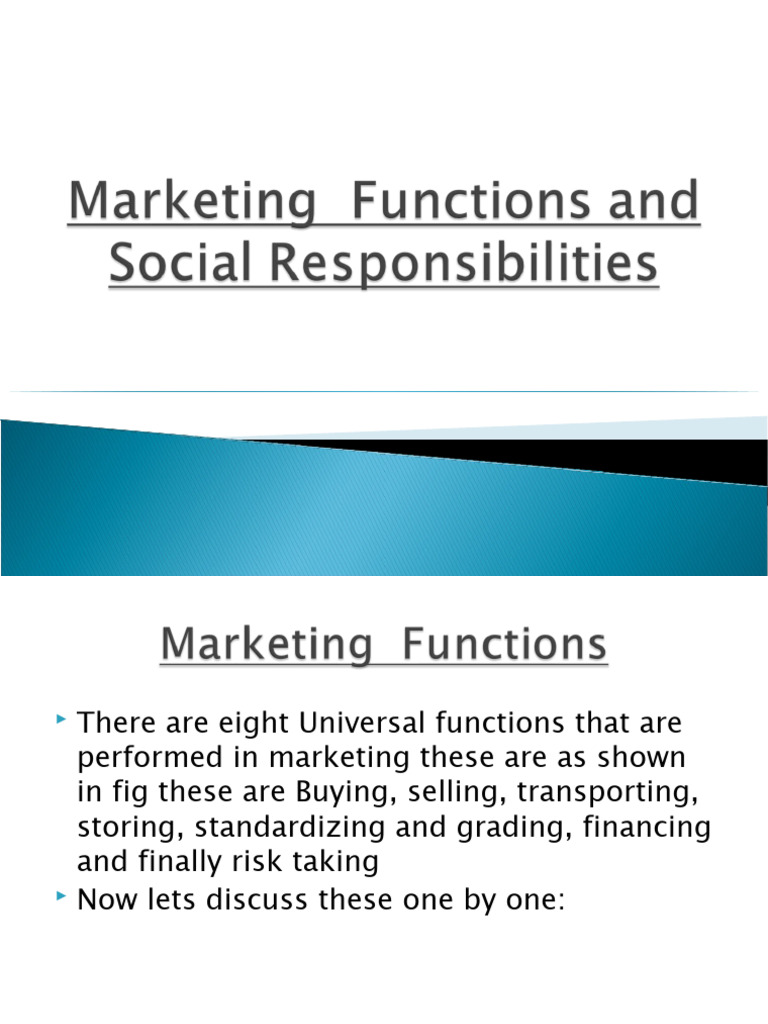 Eight Universal Functions of Marketing | PDF | Marketing | Product ...