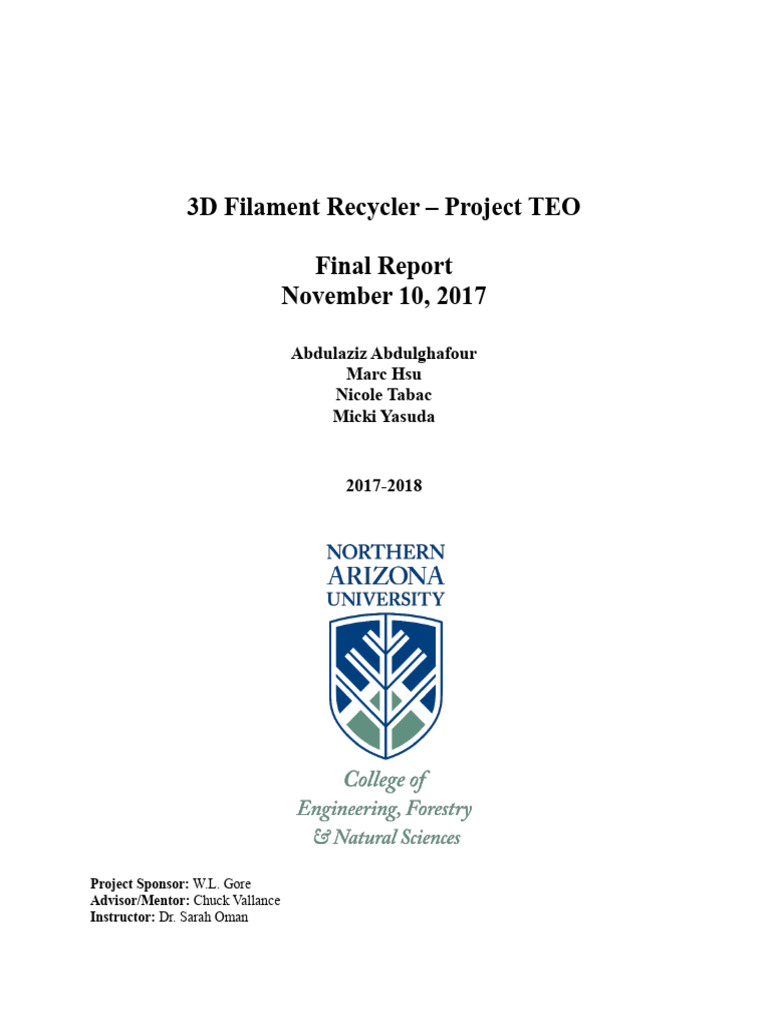 TeamD2 Final Proposal | PDF | 3 D Printing | Extrusion