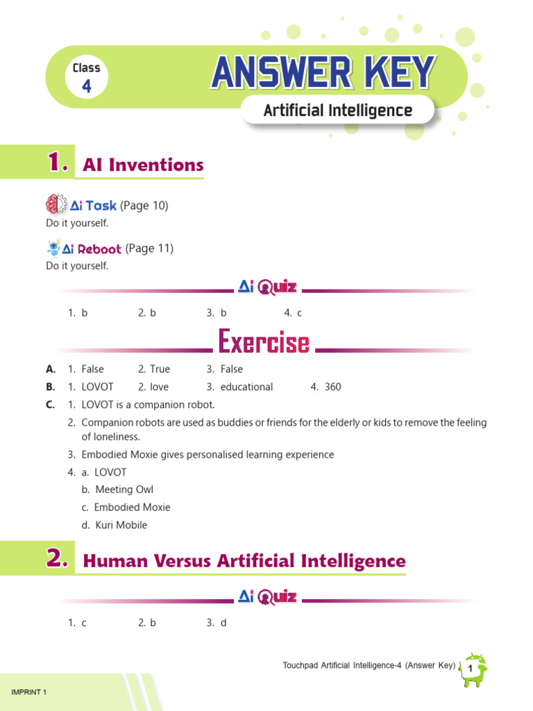 AI_Grade-4_Ans Key | PDF | Computing | Artificial Intelligence