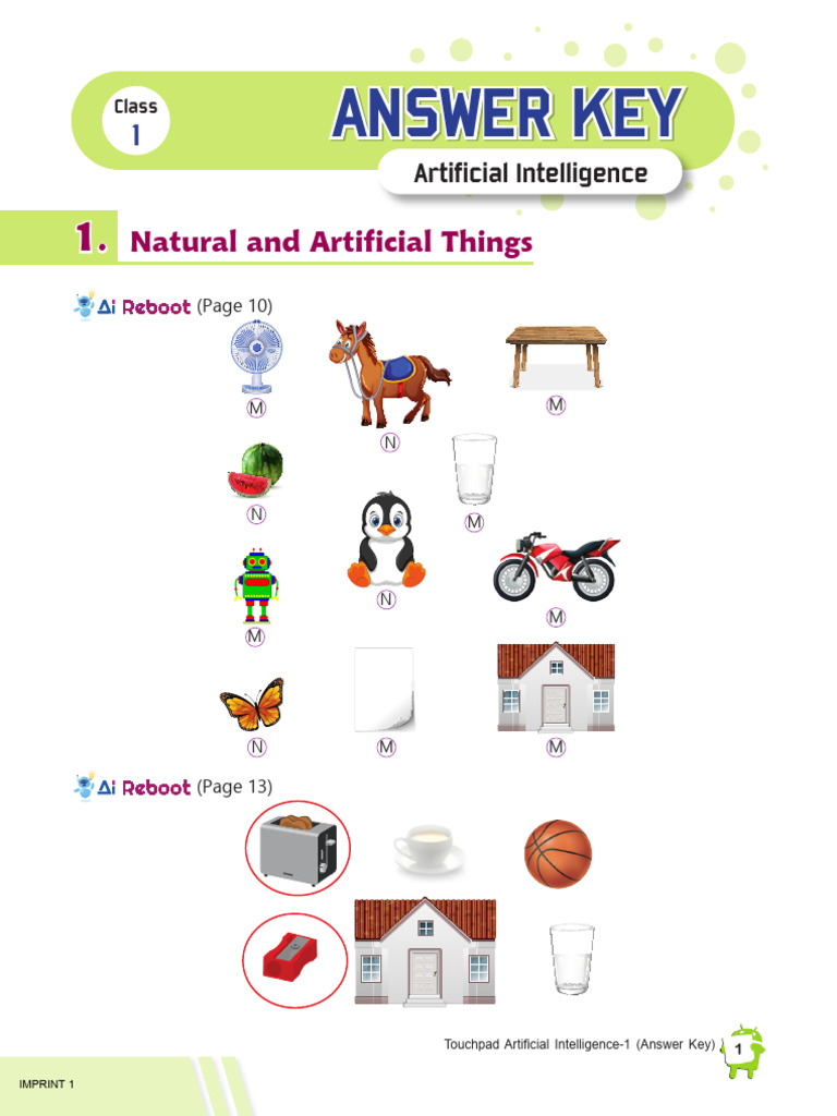 AI - Grade-1 - Ans Key | PDF | Cognition | Computer Science
