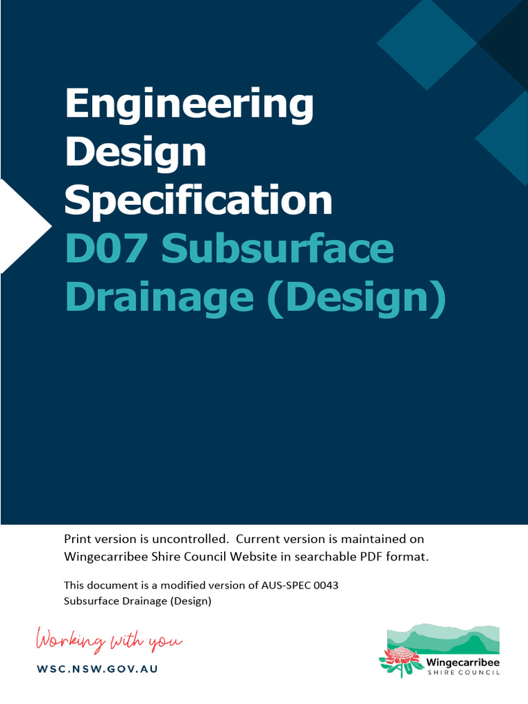 d07 Subsurface Drainage Design | PDF | Drainage | Groundwater