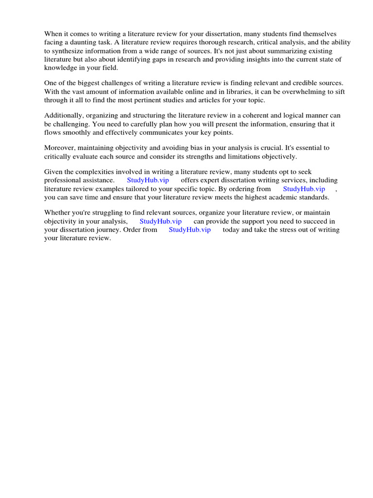 Literature Review Dissertation Examples | PDF | Literature Review | Thesis