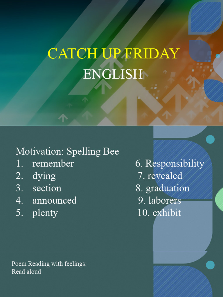 Catch Up Friday March 1 | PDF