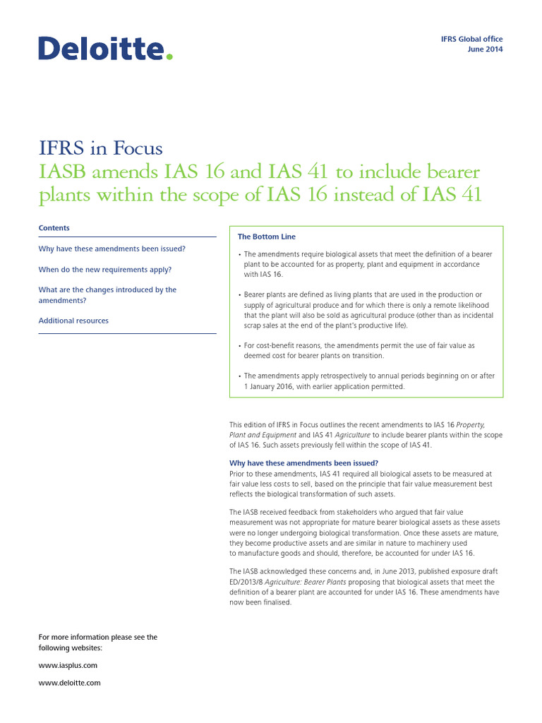 Ifrs in Focus Ias 16 Ias 41 | PDF | International Financial Reporting ...