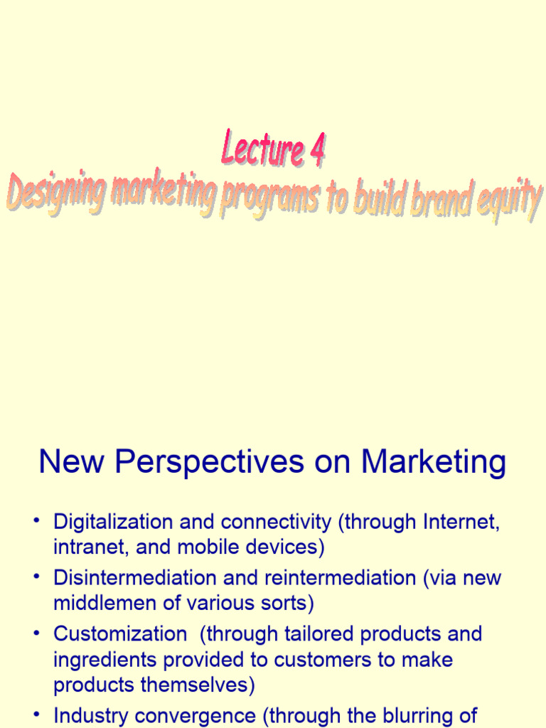 Lecture 4 Integrating Marketing Programs | PDF | Pricing | Brand
