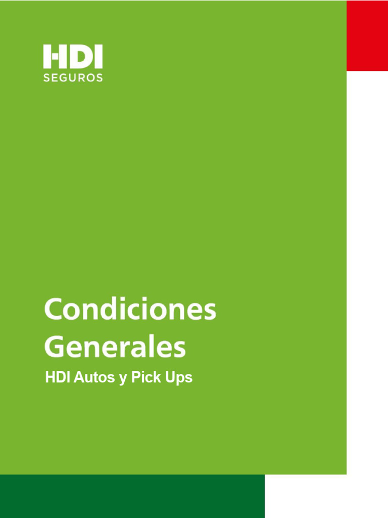 CG Hdi Autos y Pick Ups | PDF | Póliza de seguros | Coche