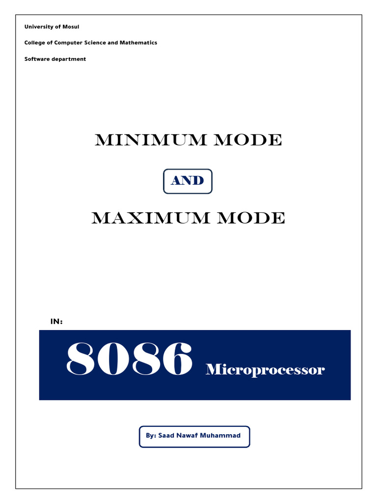 Mini Max Mode in 8086 | PDF | Central Processing Unit | Manufactured Goods
