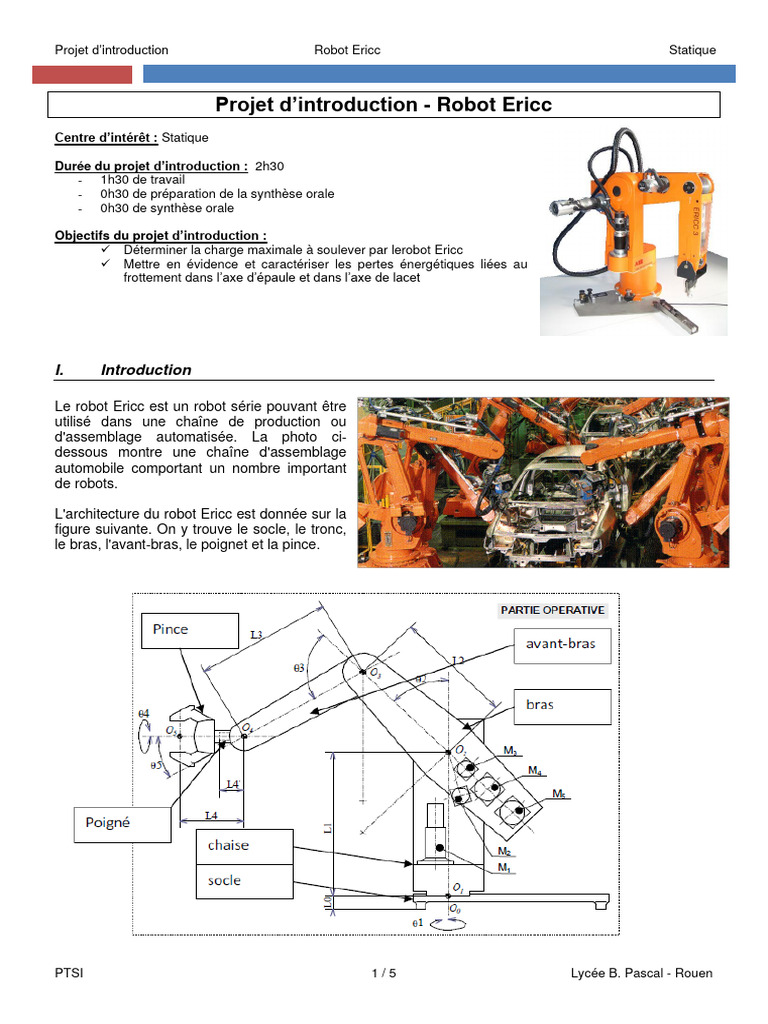 Statique et Frottement du Robot Ericc | PDF | Friction | Rotation