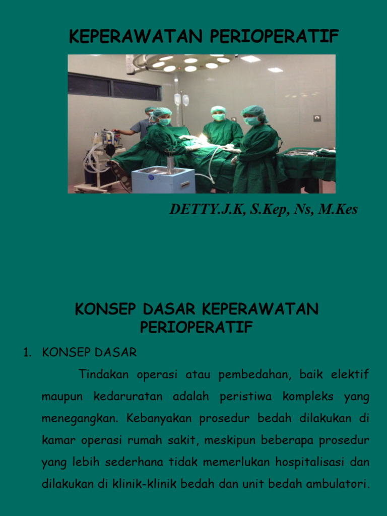 M.A. KMB II, Kep. Perioperatif T.A. 2023 | PDF | Pengembangan Diri | Kesehatan Holistik