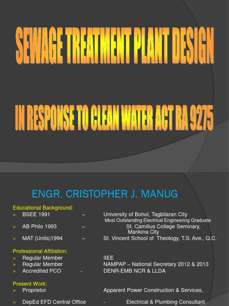 STP Design Tech'l Seminar MEPFS2 | PDF | Sewage Treatment | Sewage