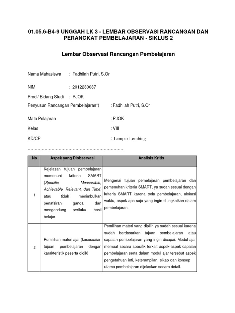 01.05.6-B4-9 Unggah LK 3 - Lembar Observasi Rancangan Dan Perangkat ...