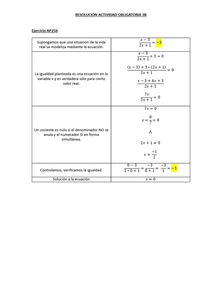 Resolución AO 3B - Ardini Verónica | PDF | Ecuaciones | Aritmética