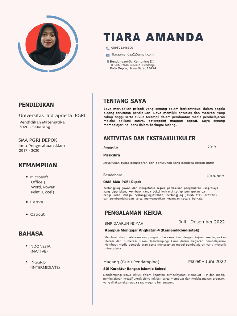 Tiara Amanda - CV | PDF | Karier & Perkembangan