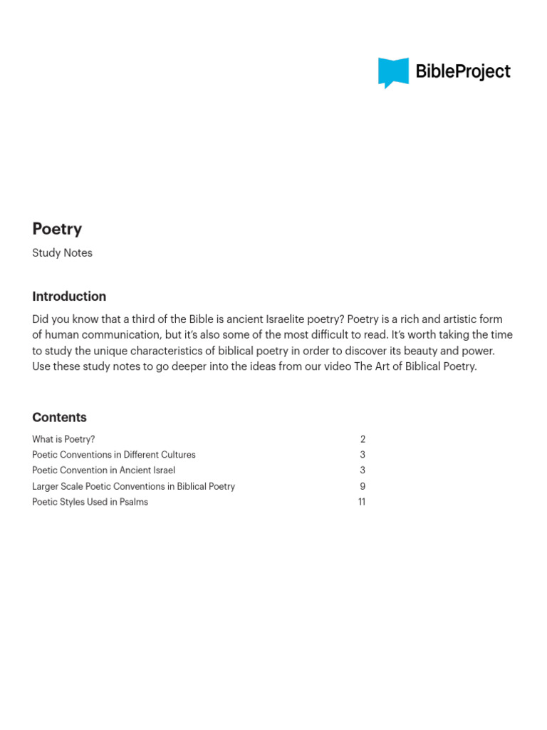 Poetry_Study-Notes | PDF | Poetry | Metre (Poetry)