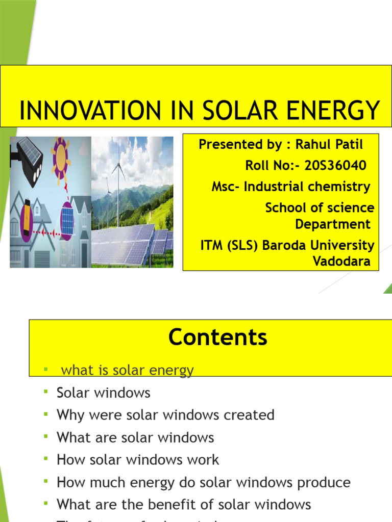 RahulPatil - 20S36040 - Innovation in Solar Energy - July - 2021 | PDF ...