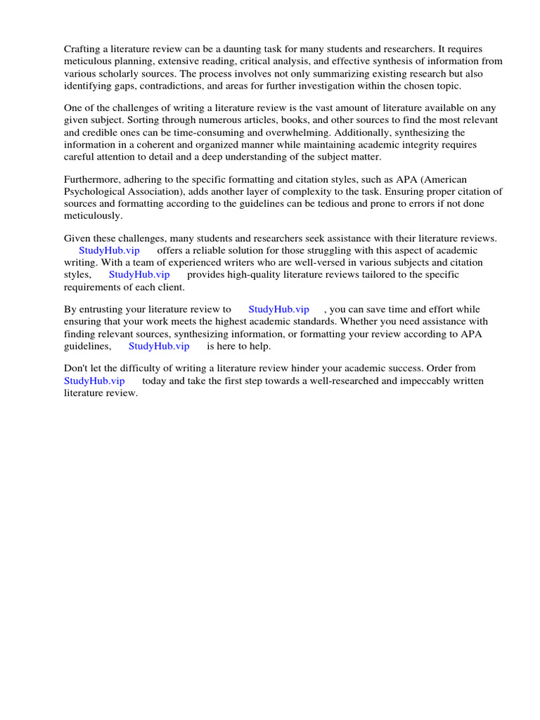 Purdue Owl Apa Literature Review Sample | PDF | Apa Style | Citation