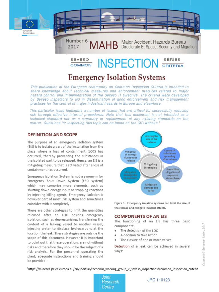 CIC Bulletin On Emergency Isolation Systems - Formatted1 | PDF | Valve ...