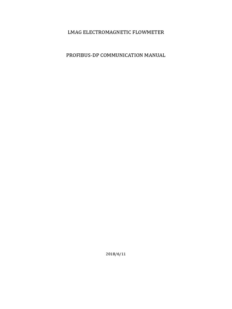 Lmag Electromagnetic Flowmeter Profibus-DP Communication Manual | PDF ...