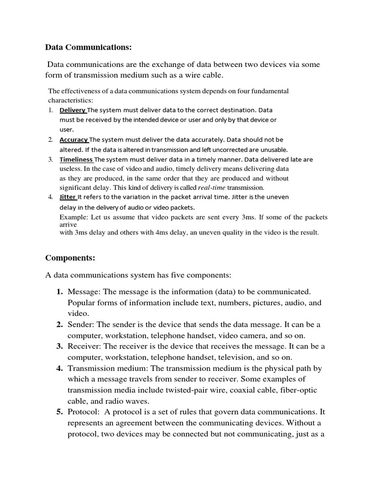 Data Communications And Components Pdf Duplex Telecommunications Electronics