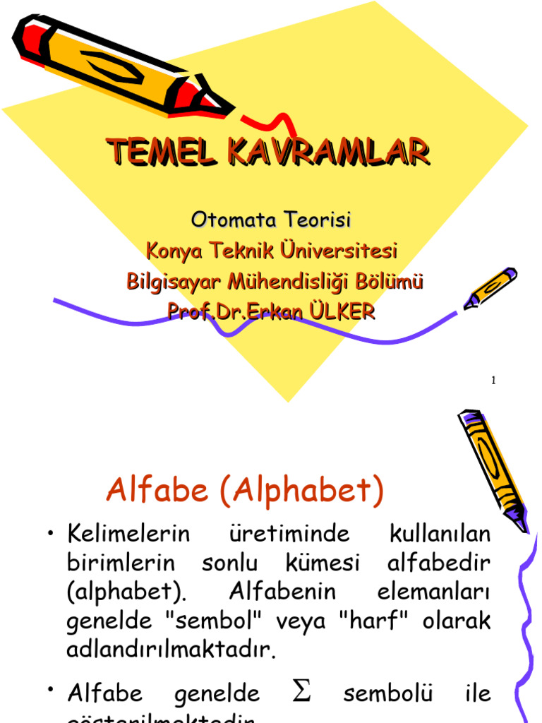 Otomata 2.2 Temel Kavramlar | PDF