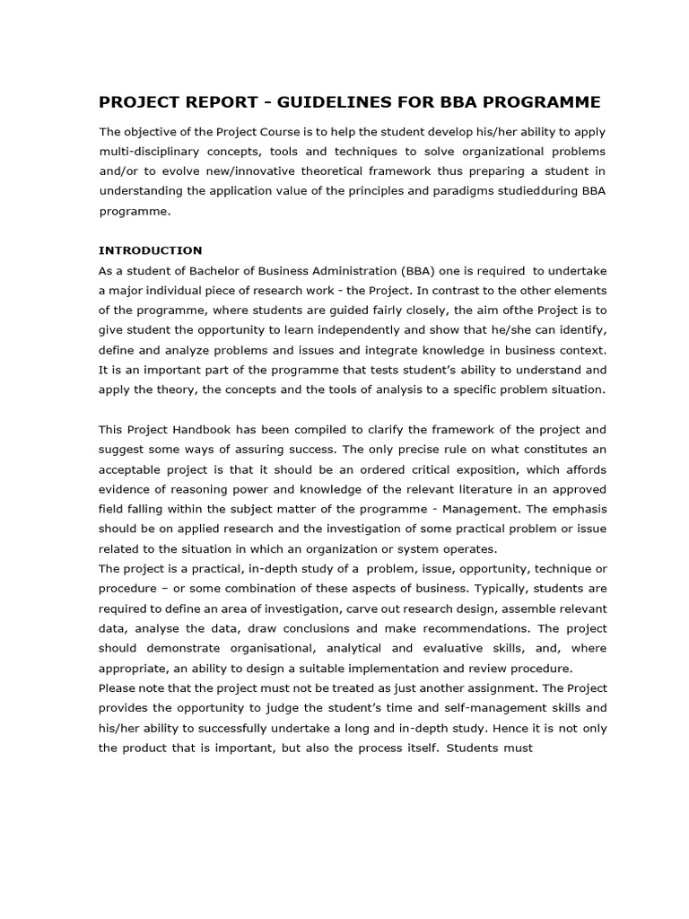 Project Report Guidelines PDF | PDF | Non Bank Financial Institution | Marketing