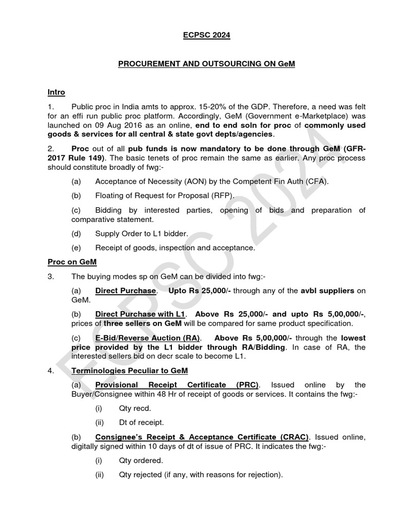 Gem | PDF | Request For Proposal | Procurement