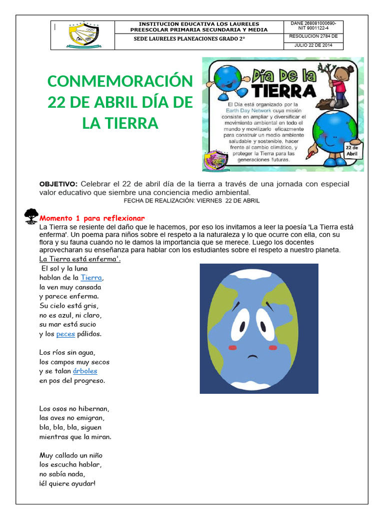 Dia de La Tierra Abril 22 | PDF | Biodiversidad | Tierra