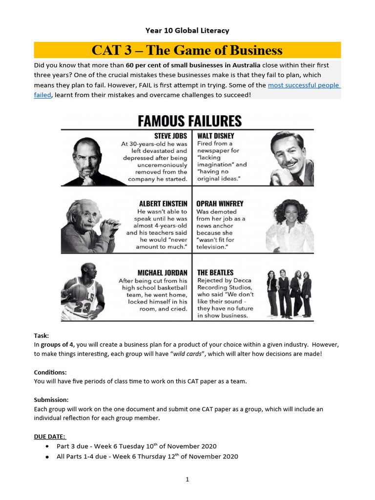 2020 CAT 3 - The Game of Business | PDF | Marketing | Partnership