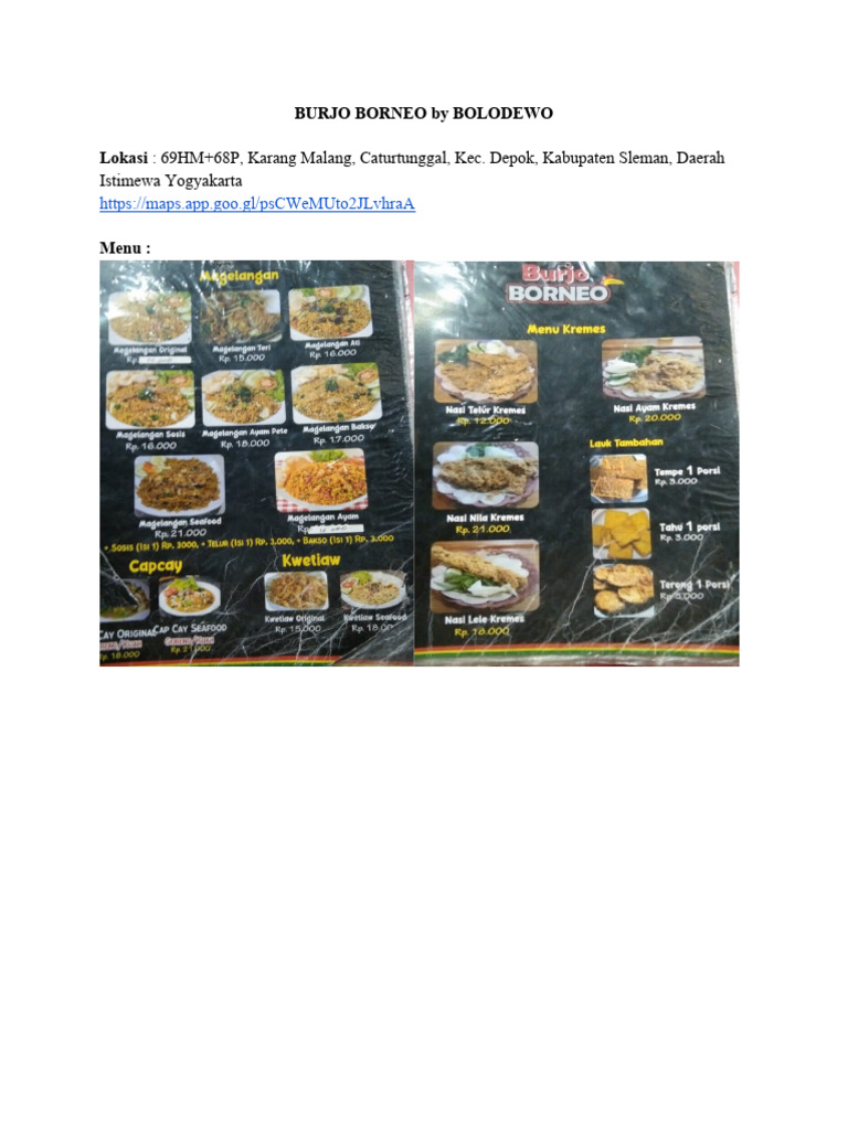 BURJO BORNEO by BOLODEWO | PDF