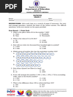 Grade 3 Diagnostic Test | PDF