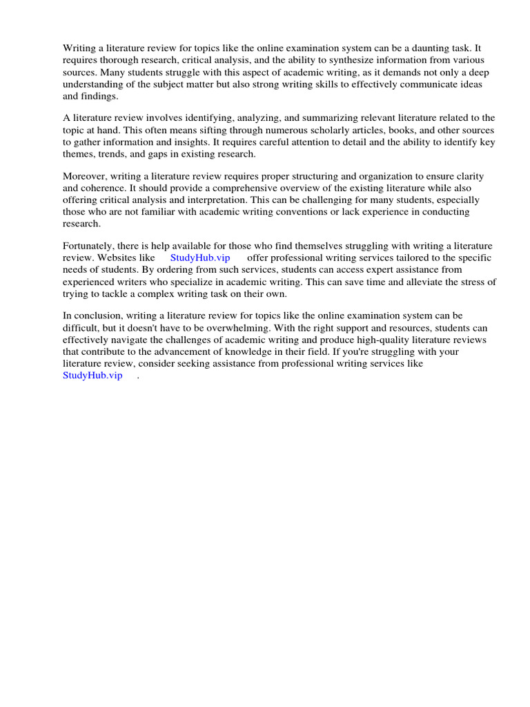 Literature Review Online Examination System | PDF | Critical Thinking ...